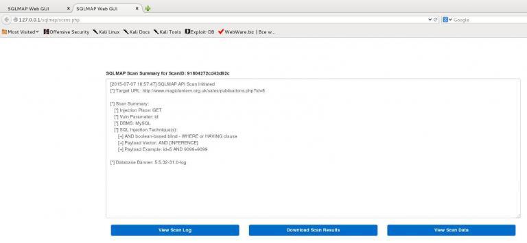 Sqlmap Web Gui графический интерфейс для Sqlmap — The Codeby